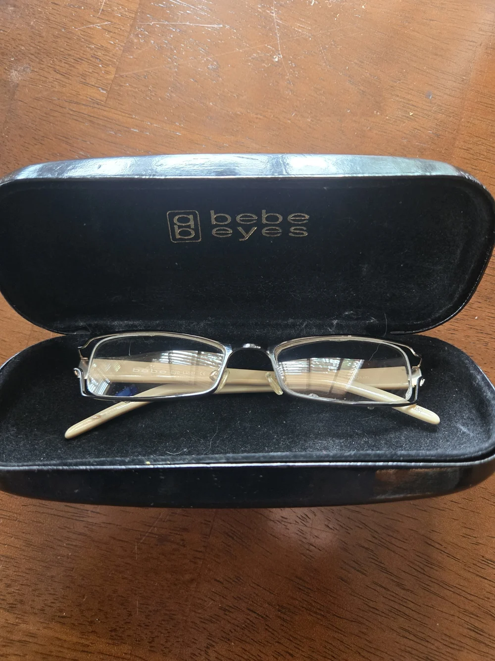 bebe | Accessories | Bebe Eyes Rectangular Gold Glasses With Black Case ...